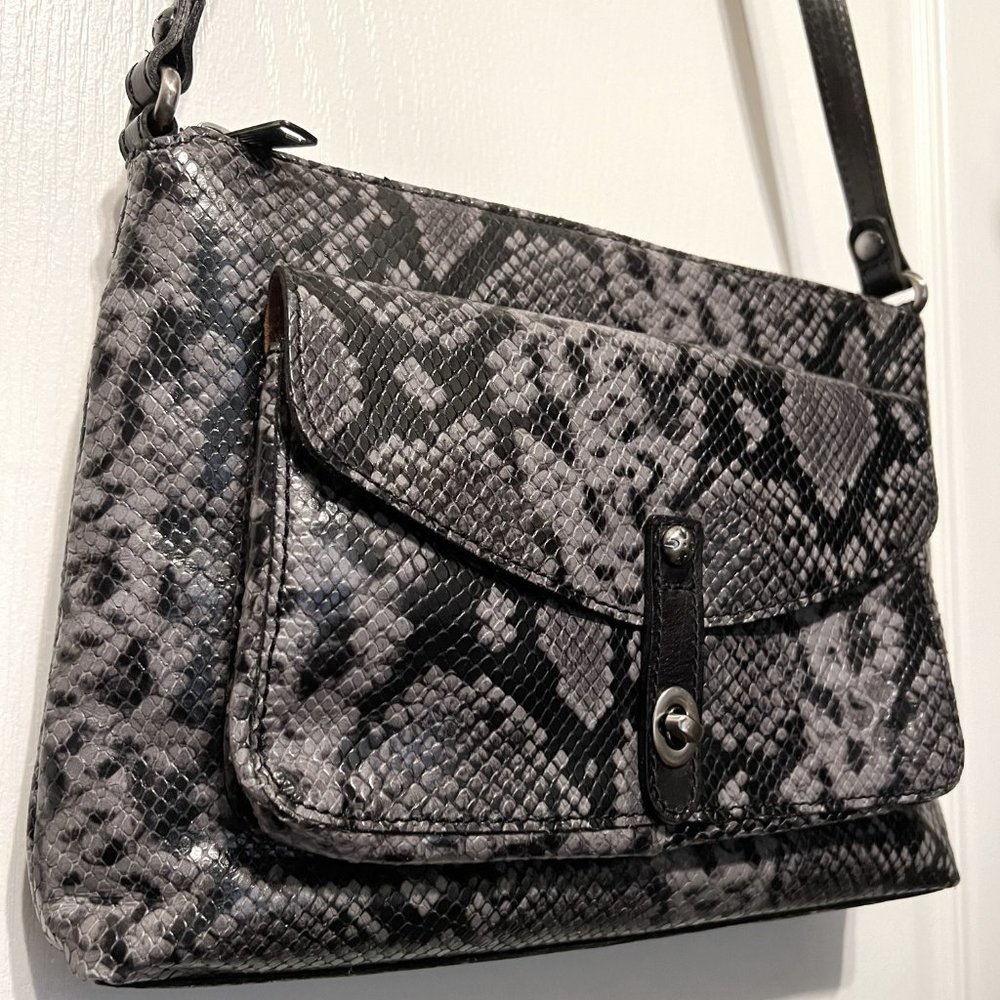 Patricia Nash Leather Kenilworth Crossbody Smoke Pyth… - Gem